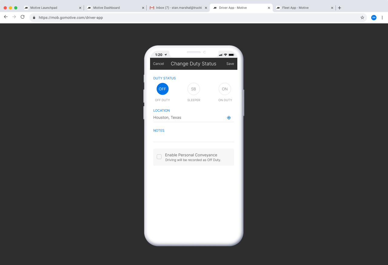 Keep driving time off your logs with the Motive ELD. | Motive