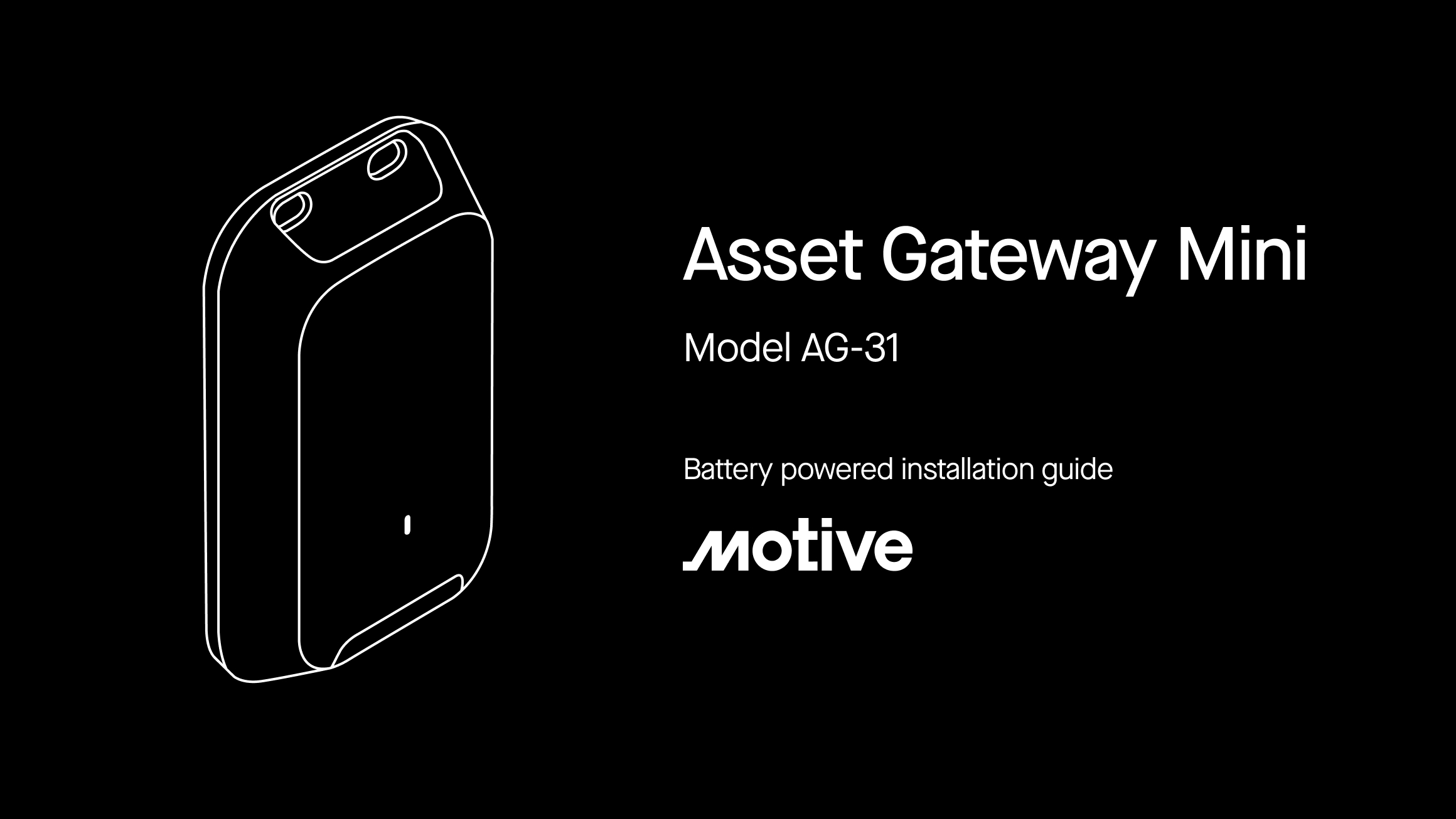 Asset Gateway Mini installation and support | Motive