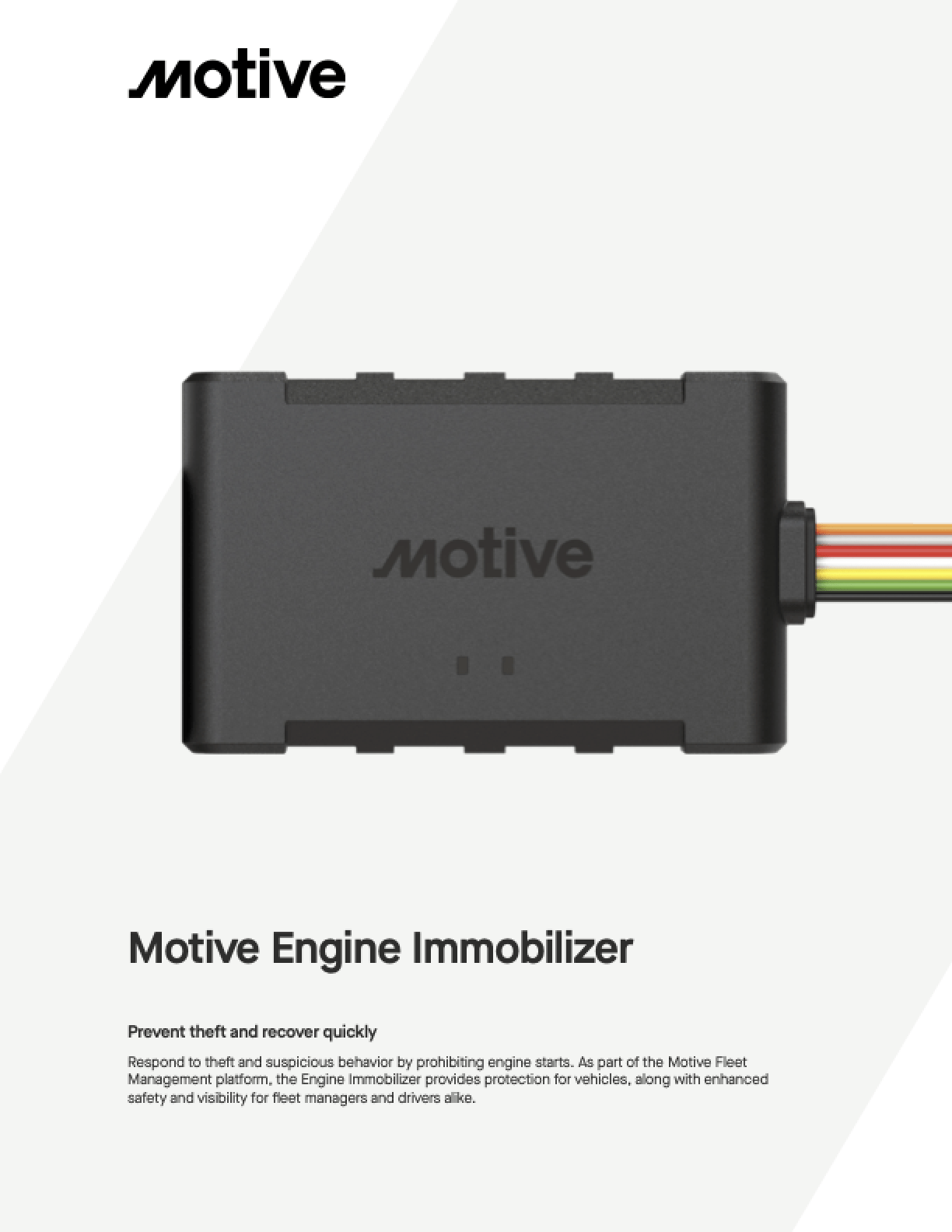 Engine Immobilizer for Fleet Security - Spec Sheet | Motive
