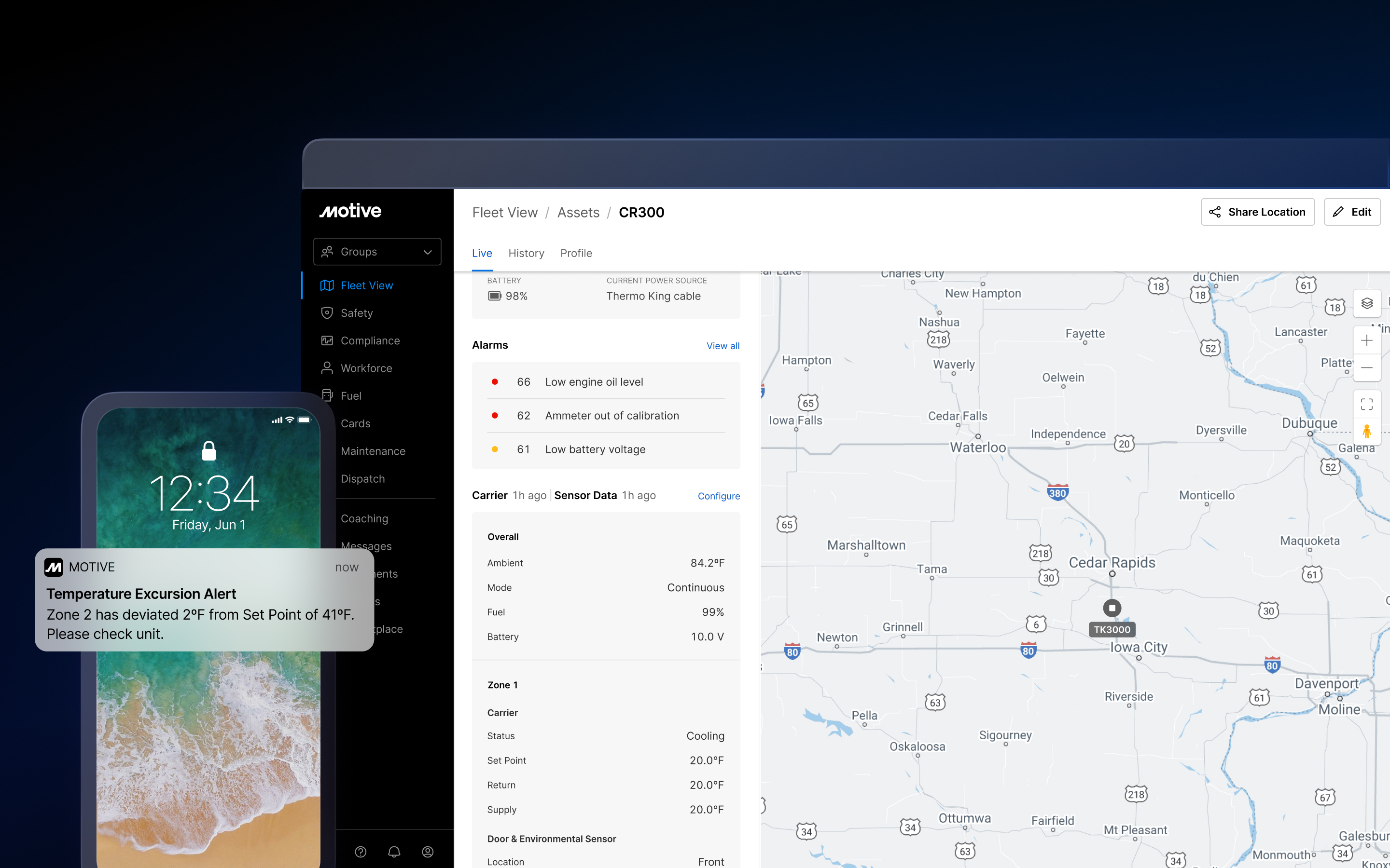 Carrier & Thermo King Reefer Monitoring Integration | Motive